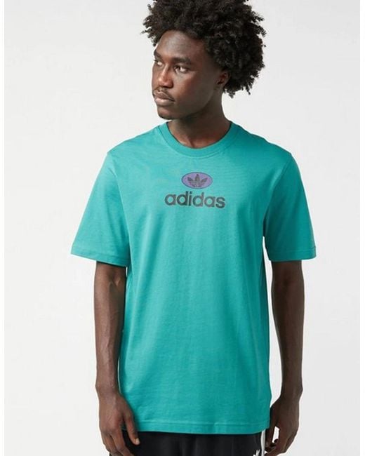 adidas Originals Graphic T-Shirt in Blue for Men | Lyst UK