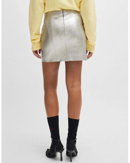 BOSS Rusine-1 Regular-Fit Mini Skirt in Metallic | Lyst UK