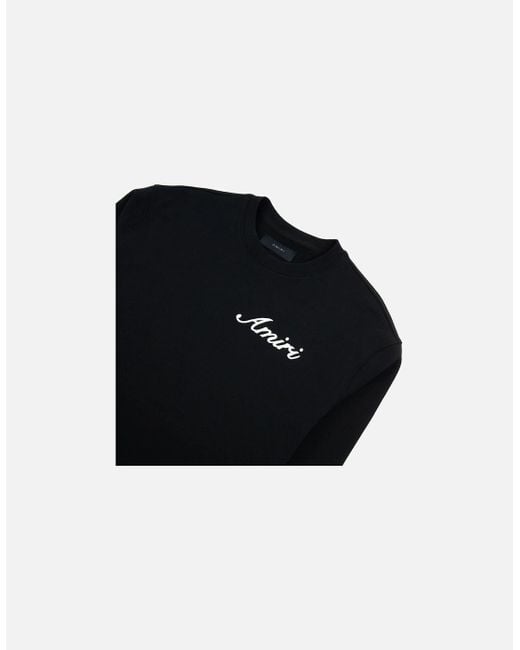 Amiri Script Logo Crew Neck Sweatshirt in Black for Men | Lyst UK