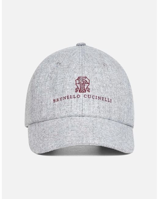 Brunello Cucinelli Cotton Branded Cap in White for Men | Lyst UK