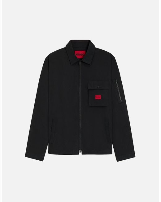 BOSS Hugo Emmond Overshirt A1-25 001 in Black for Men | Lyst UK