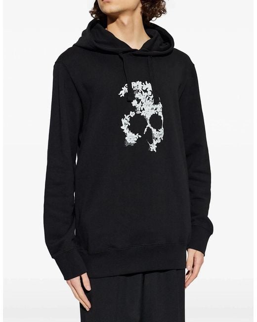 McQueen Lace Skull Hooded Top in Blue for Men | Lyst UK