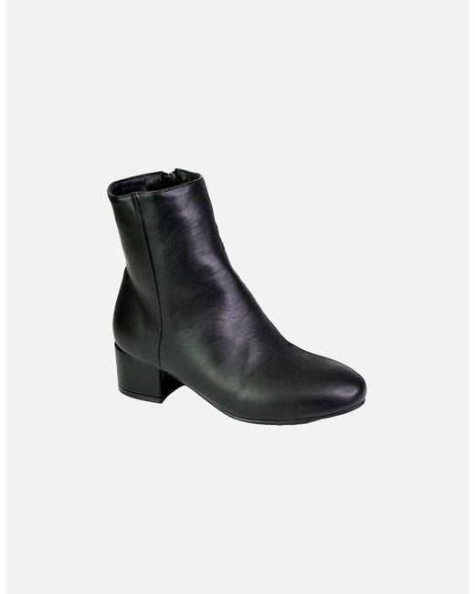 XY London Ladies Nolan Medium Block Heel Ankle Boots in Black | Lyst UK