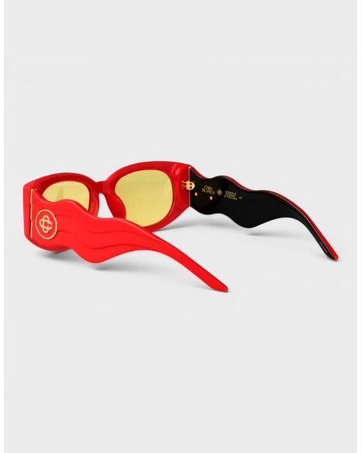 CASABLANCA Oval Wave Sunglasses Canary in Red | Lyst UK