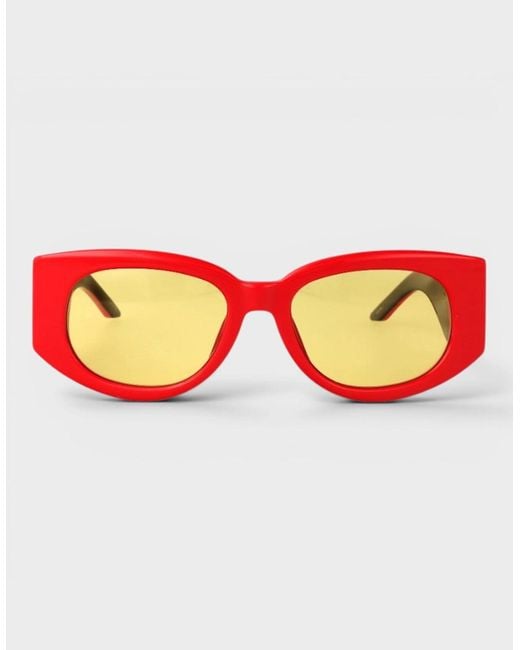 CASABLANCA Oval Wave Sunglasses Canary in Red | Lyst UK