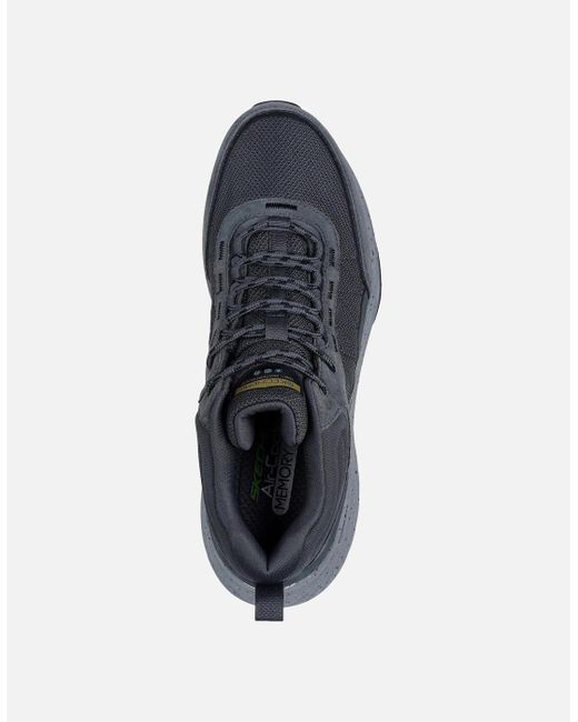 Skechers Bounder Rse Leather Charcoal/Lime Hiking Boots in Blue for Men ...