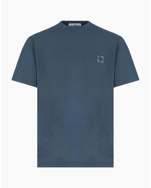 Stone Island Patch Logo 2100030 T Shirt in Blue for Men | Lyst UK