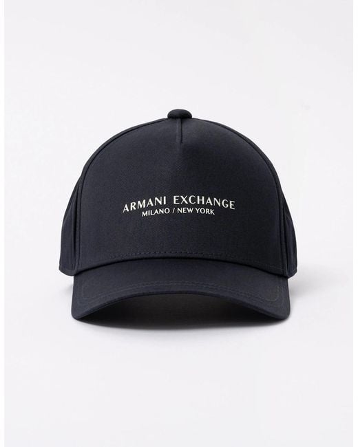 ARMANI EXCHANGE Milano/New York Logo Baseball Cap in Blue for Men | Lyst UK