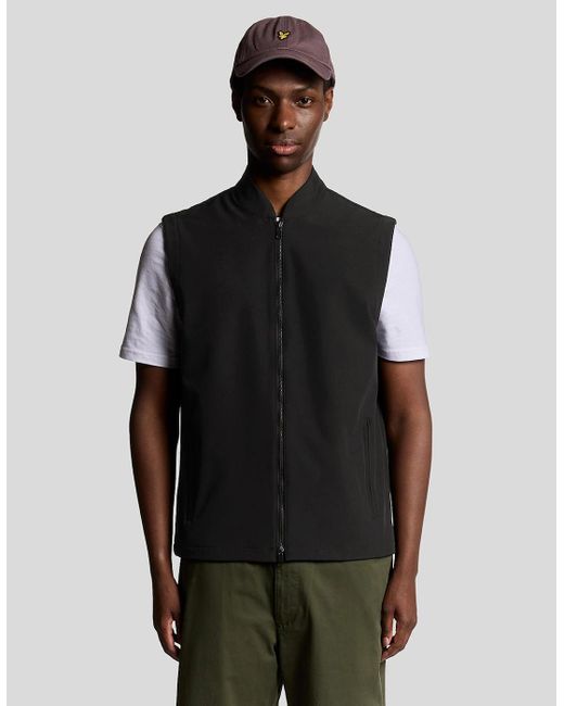 Lyle & Scott Technical Stretch Softshell Gilet in Black for Men | Lyst UK
