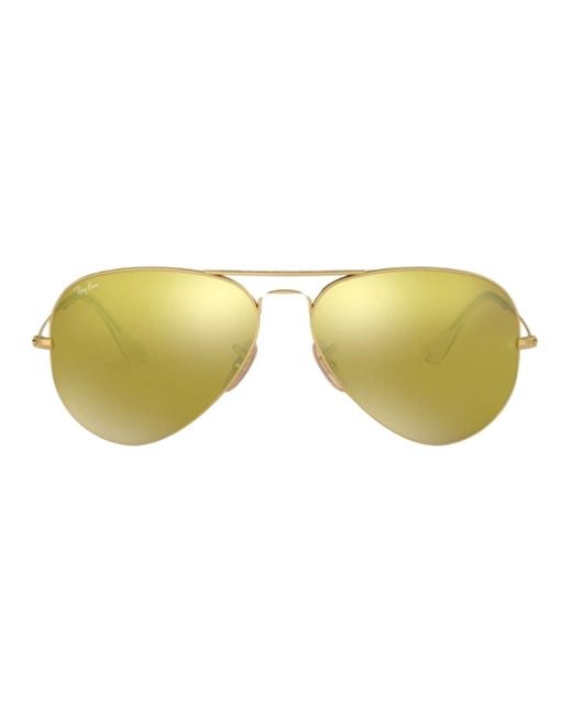 Ray-Ban Aviator Light Lens Sunglasses in Yellow for Men | Lyst UK