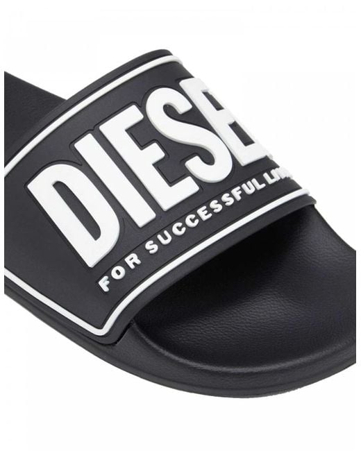 DIESEL Sa-Mayemi Pool Slides With 3D Logo in Black for Men | Lyst UK