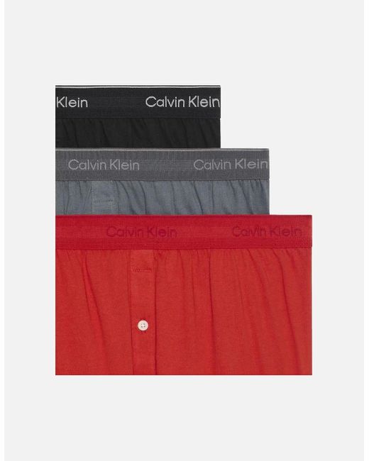 Calvin Klein 3-Pack Button-Front Pure Cotton Boxer Briefs, Turbulence ...