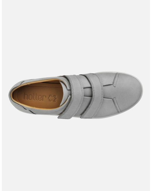 Hotter Leap Extra Wide Fit Riptape Shoes in Grey | Lyst UK