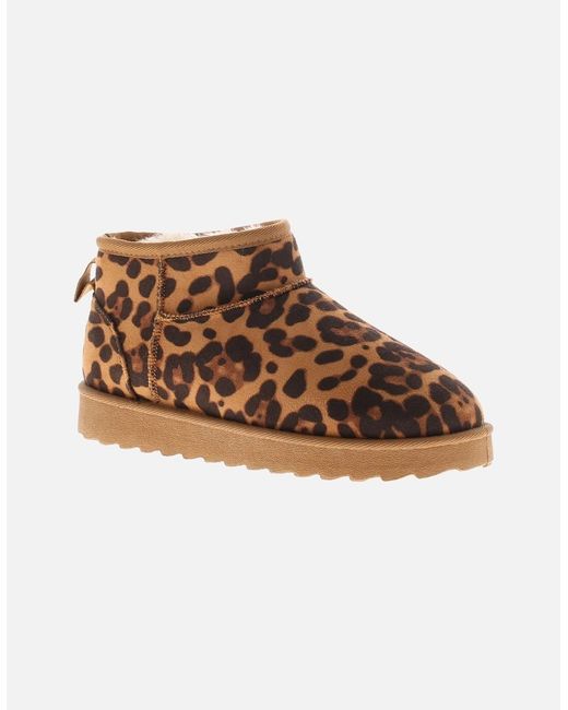 Apache Ankle Boots Dappy Slip On Chunky Sole Animal Print Leopard Uk ...