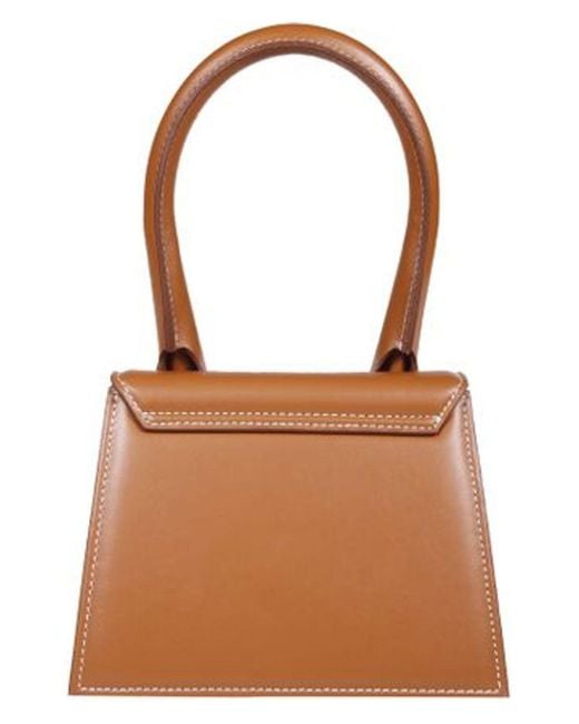 Jacquemus Le Chiquito Moyen Bag Dor Logo in Brown | Lyst