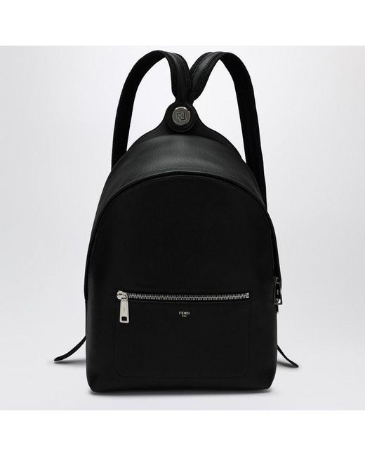 Fendi Leather Chiodo Medium Backpack in Black for Men | Lyst
