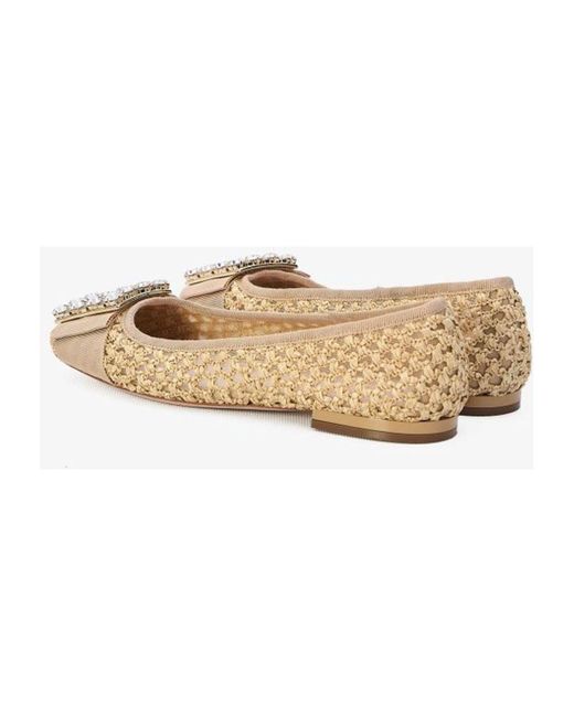Roger Vivier Raffia Ballerina in Natural | Lyst