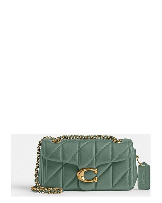 COACH Quilted Tabby Shoulder Bag 20 With Chain in Green | Lyst