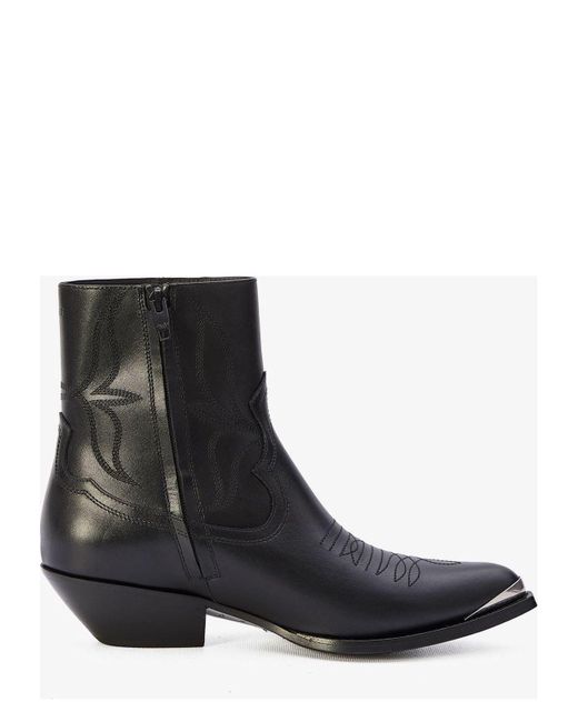 Celine Western-Style Pointy Toe Boots in Black for Men | Lyst