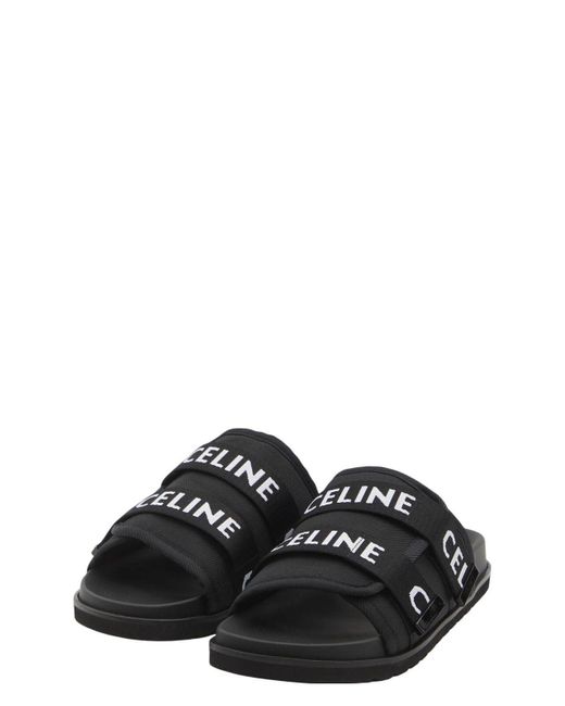 Celine Slides With Logo in Black for Men | Lyst