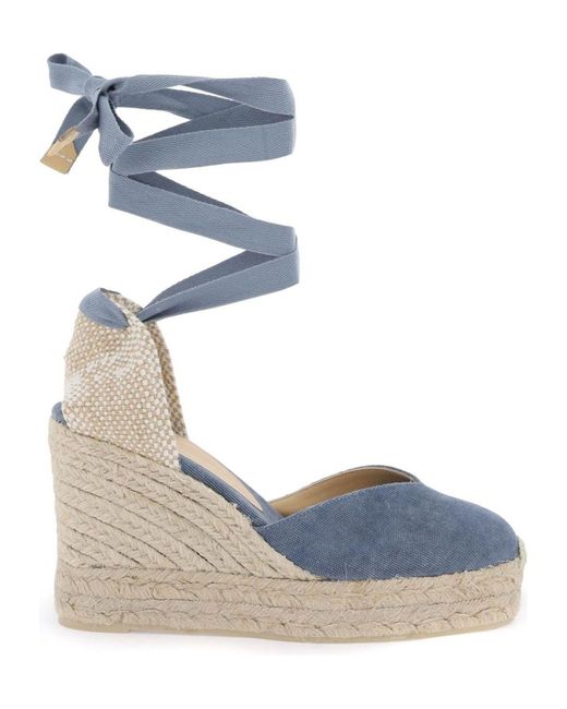 Castañer Castaner Chiara Wedge Espadrilles Sandal in Blue | Lyst