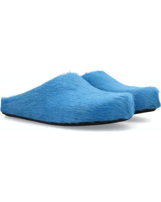 Marni Fur Clog Sneaker in Blue for Men | Lyst
