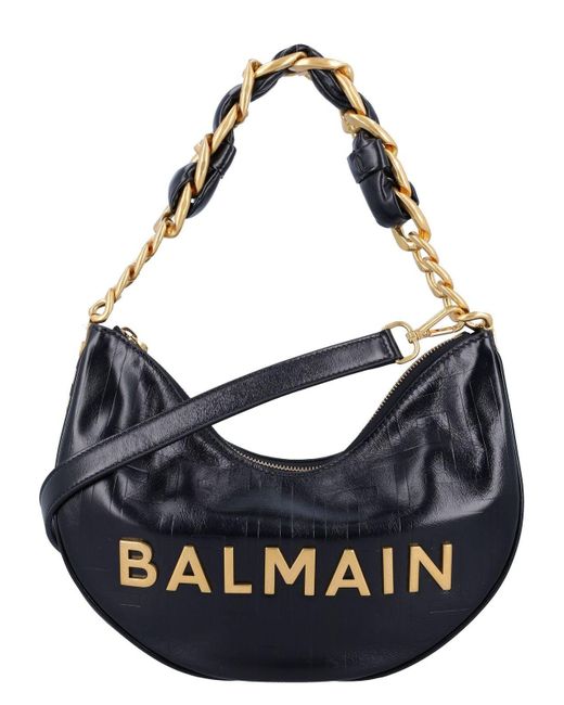 Balmain 1945 Soft Moon Bag in Blue | Lyst
