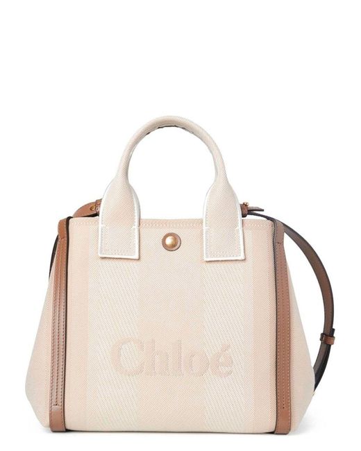 Chloé Small Carry Tote Bag in Natural | Lyst