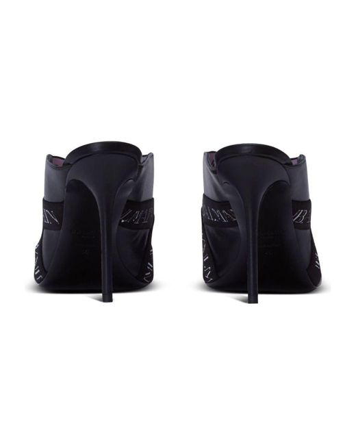 Balmain Mule Ruby Logo in Black | Lyst