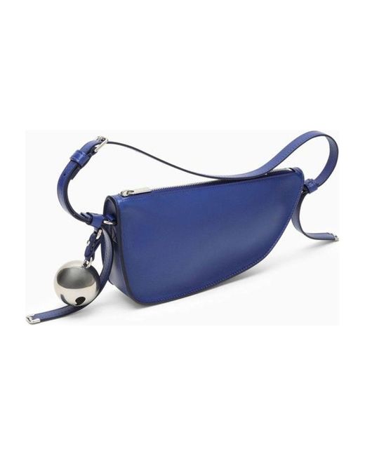 Burberry Shield Sling Leather Mini Shoulder Bag in Blue | Lyst
