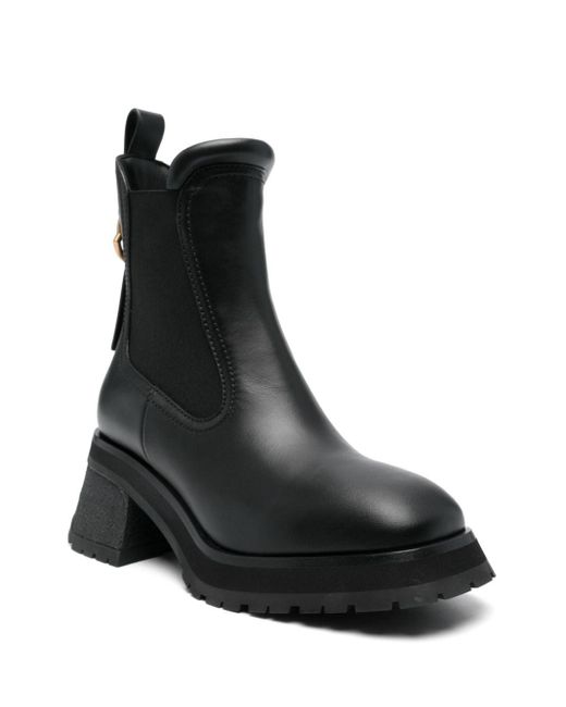 Moncler Gigi Chelsea Boot Golden Logo in Black for Men | Lyst