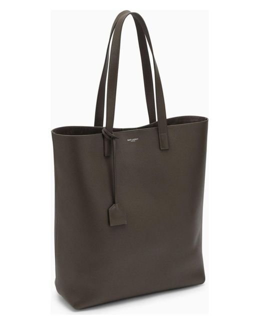 Saint Laurent Bold Leather Shopping Bag in Black | Lyst