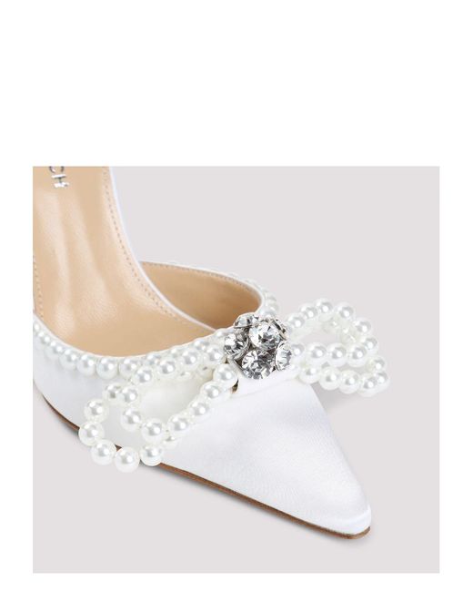 Mach & Mach Double Bow Pearl Pumps in White | Lyst