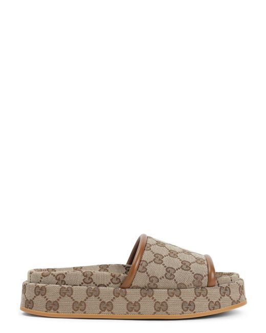 Gucci Clarice Platform Sandals in Brown | Lyst