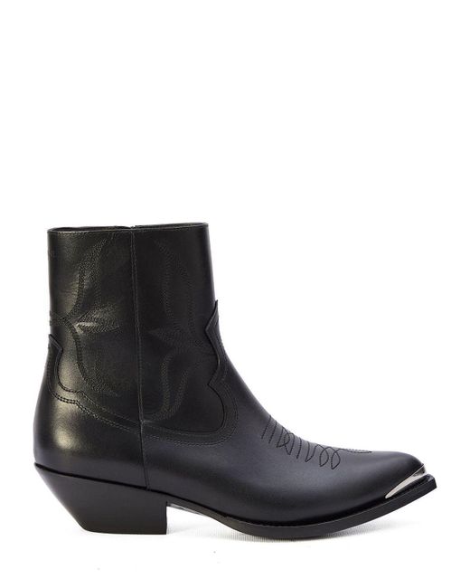 Celine Western-Style Pointy Toe Boots in Black for Men | Lyst