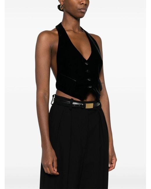 Tom Ford Velvet Tuxedo Open Back Waistcoat in Black | Lyst