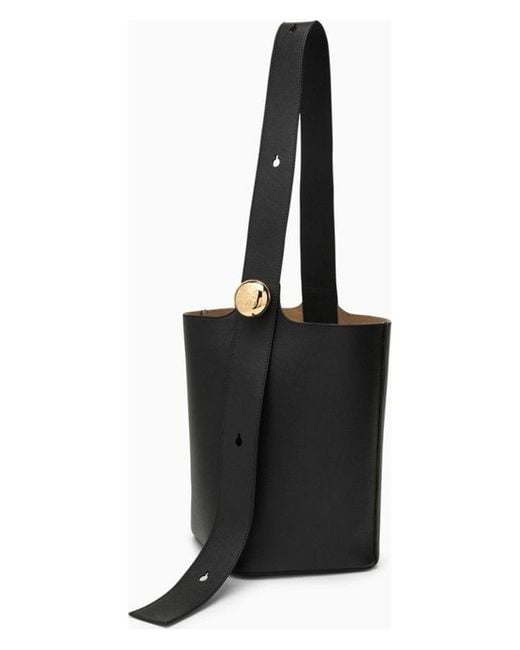 Loewe Calfskin Pebble Bucket Medium Bag in Black | Lyst