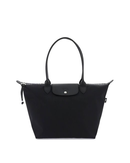 Longchamp Recycled Canvas L Le Pliage Energy Bag in Black | Lyst