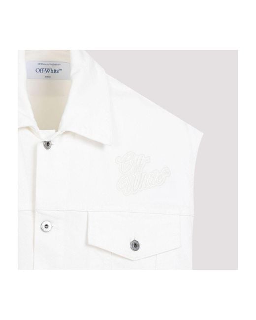 Off-White c/o Virgil Abloh Off- '90S Logo Over Gilet in White for Men ...