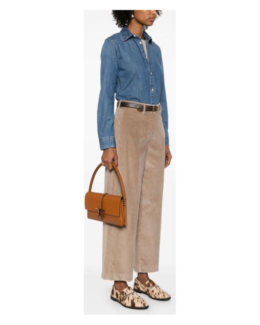 Tod's Leather T Timeless Mini Flap Bag in Brown | Lyst