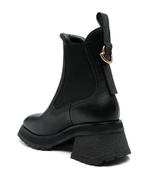 Moncler Gigi Chelsea Boot Golden Logo in Black for Men | Lyst
