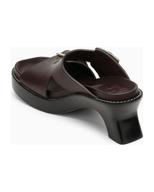 Loewe Ease Heel Slide Leather in Black | Lyst