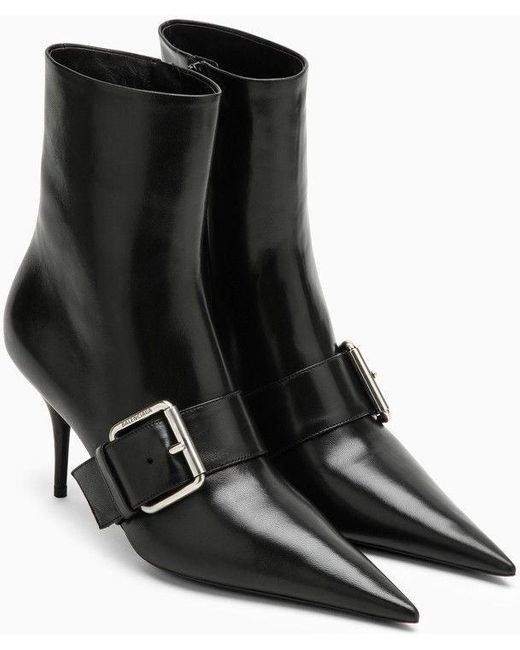 Balenciaga Knife 80 Leather Ankle Boots in Black | Lyst