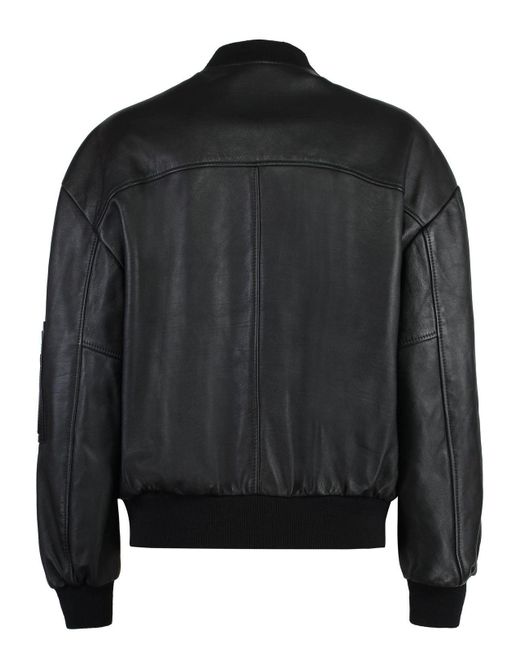 Celine Calf Leather Jacket in Black | Lyst