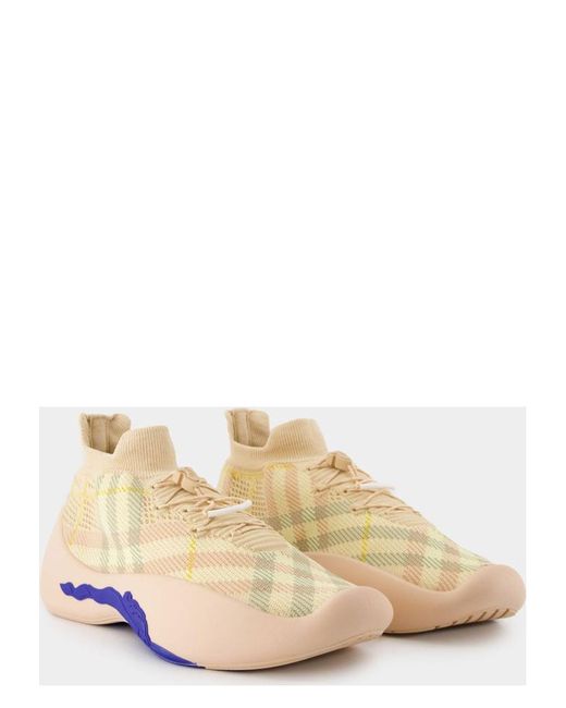 Burberry Neptune Checked Boots in Natural | Lyst