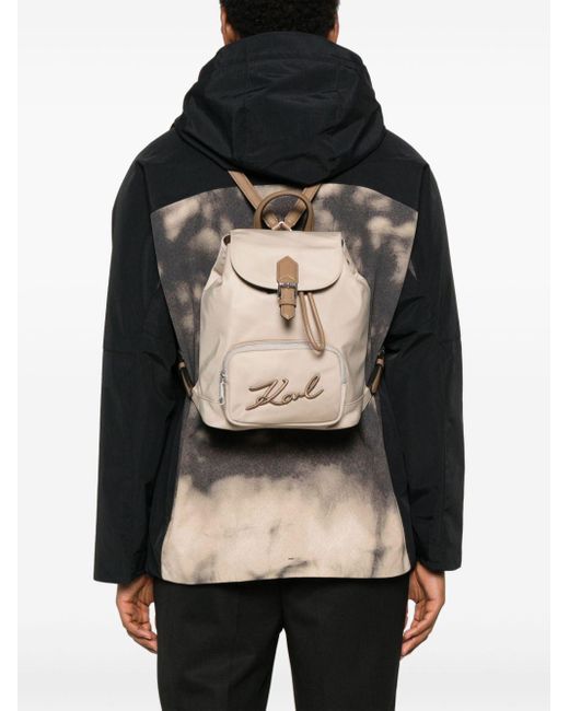 Karl Lagerfeld K/Signature Backpack in Natural | Lyst