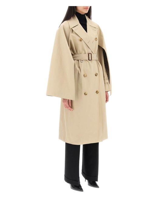 Burberry Cotton Trench Coat in Natural | Lyst UK