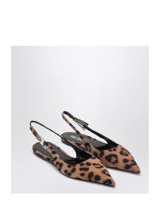 Paris Texas Leopard Print Low Slingback Jessica Pumps in White | Lyst