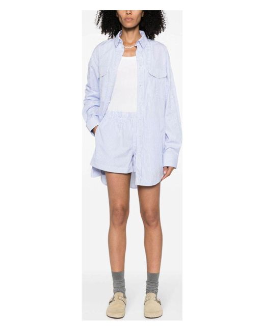 Wardrobe NYC Shirt Dress Mini in Blue | Lyst