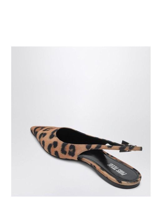 Paris Texas Leopard Print Low Slingback Jessica Pumps in White | Lyst